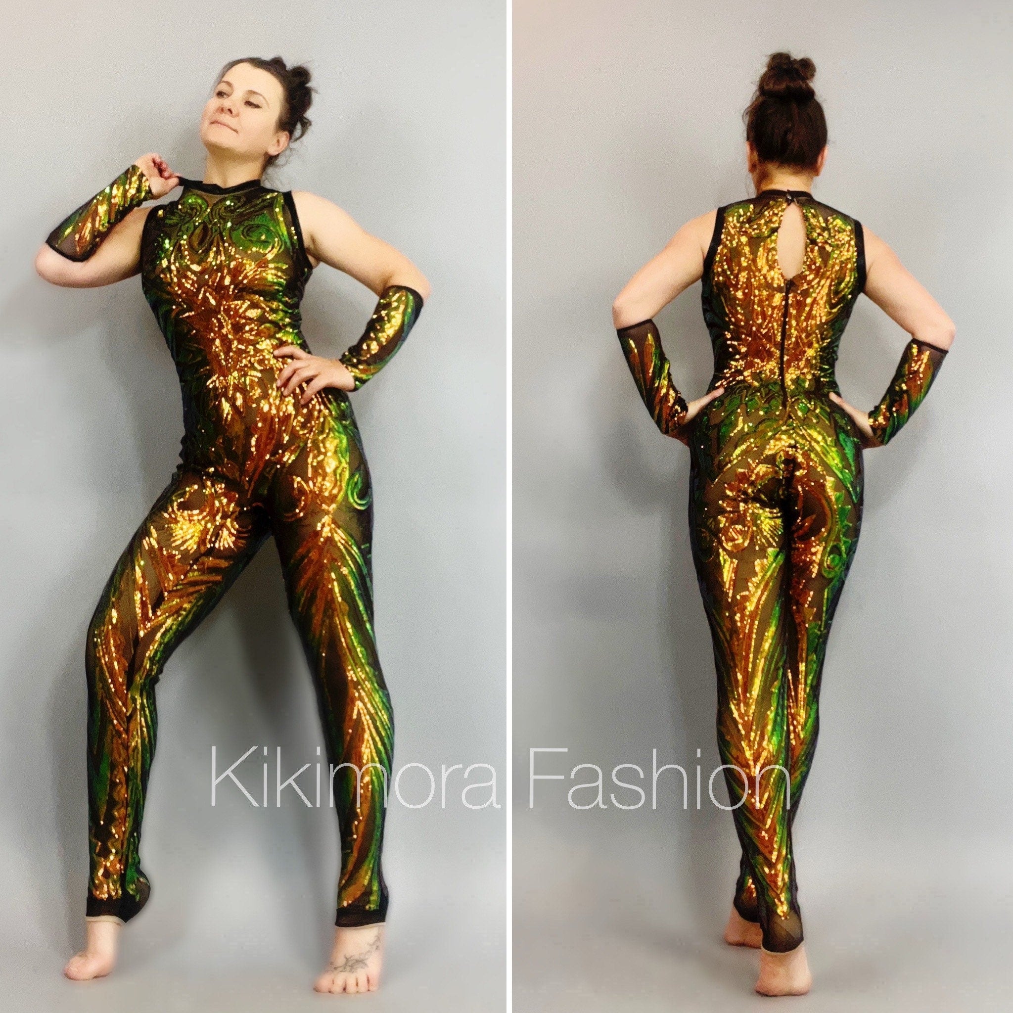 Sequin Jumpsuit, Beautiful Exotic Dancewear, Circus Performers, Trendi – Kikimora Fashion Store
